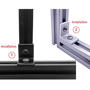 JCSPBYL 12 Set Silver 2020 Series Aluminum Profile Connectors, 12pcs L Corner Bracket,with Sliding T Nuts and Bolts for 2020 Aluminum Extrusion Profiles