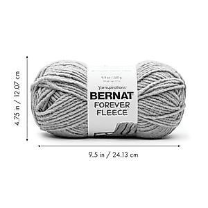 Bernat Forever Fleece White Noise Yarn - 2 Pack of 280g/9.9oz - Polyester - 6 Super Bulky - 194 Yards - Knitting/Crochet