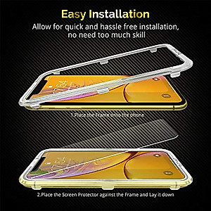 UNBREAKcable Screen Protector for iPhone 11/ iPhone XR [3-Pack] [99.99% HD Clear] [Easy Installation Frame] [9H Hardness] [Full Coverage] [Bubble Free][Free Alignment Tool, Anti-Scratch][ Anti-Fingerprint] for Apple 6.1''