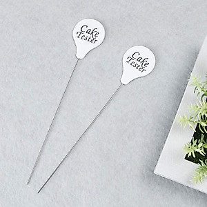 4 Pcs Cake Tester Stainless Steel Cake Test Pins Reusable Probe Skewer Testing Needle Sticks Kitchen Baking Tools for Cake Bread Biscuit Muffin Pancake