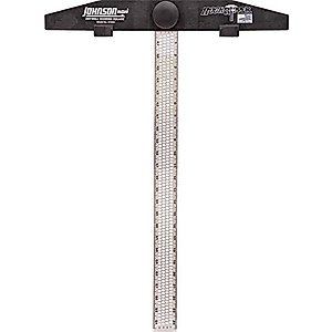 Johnson Level & Tool RTS24 RockRipper 24-Inch Drywall Scoring Square – Aluminum Blade T Square, Durable and Strong. Carpentry Tools