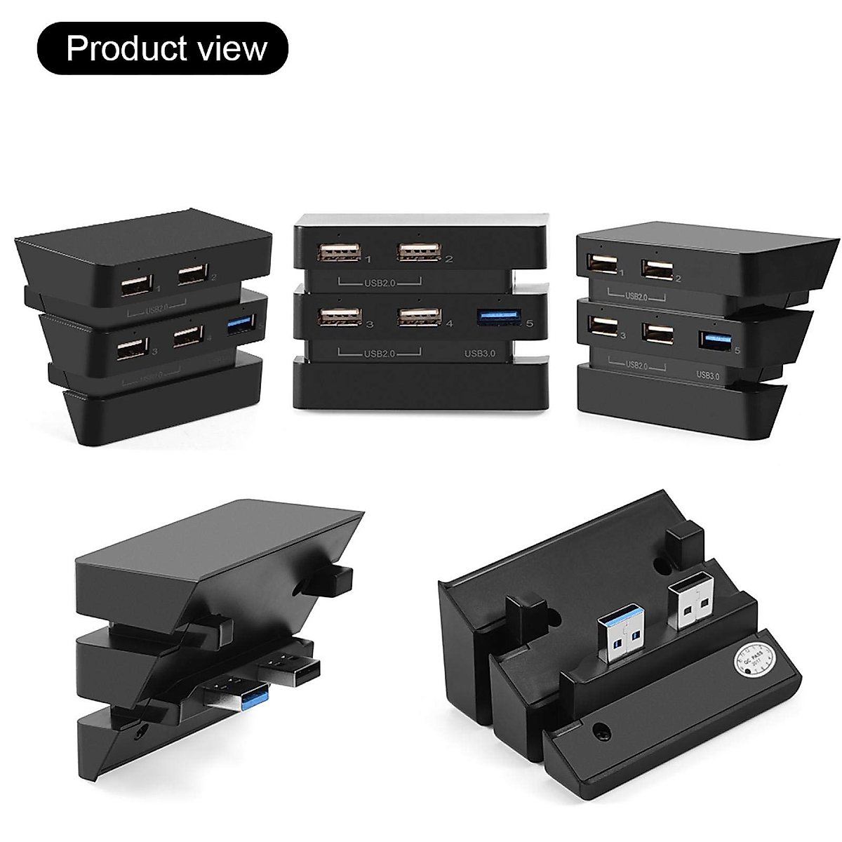 Santing ABS USB Hub, Professional Multi-Port USB Hub, with LED Indicators for Ps4 Pro Console Easy Installation Ps4 Pro Default