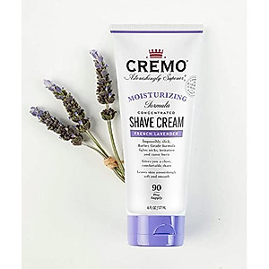 Cremo French Lavender Moisturizing Shave Cream, Astonishingly Superior Ultra-Slick Shaving Cream for Women Fights Nicks, Cuts and Razor Burn, 6 Fl Oz (Product Packaging Pay Vary)
