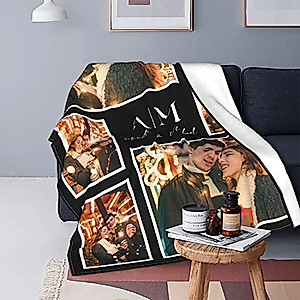 Easycosy Personalized Photo Blankets for Couples Gifts, Custom Picture Throw Blanket for Girlfriend Boyfriend Gifts, Anniversary Birthday 30"x40"