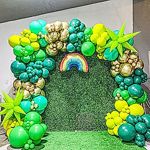 128pcs Green Balloon Arch Garland Kit with Lucky Shamrock Clover Rainbow Foil Balloons for St. Patrick's Day Party Decorations Irish Festival Party Decor Birthday Baby Shower Supplies