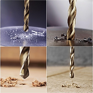 uxcell High Speed Steel Straight Shank Twist Drill Bit Fully Ground Titanium Coated 7.4mm Drilling Dia