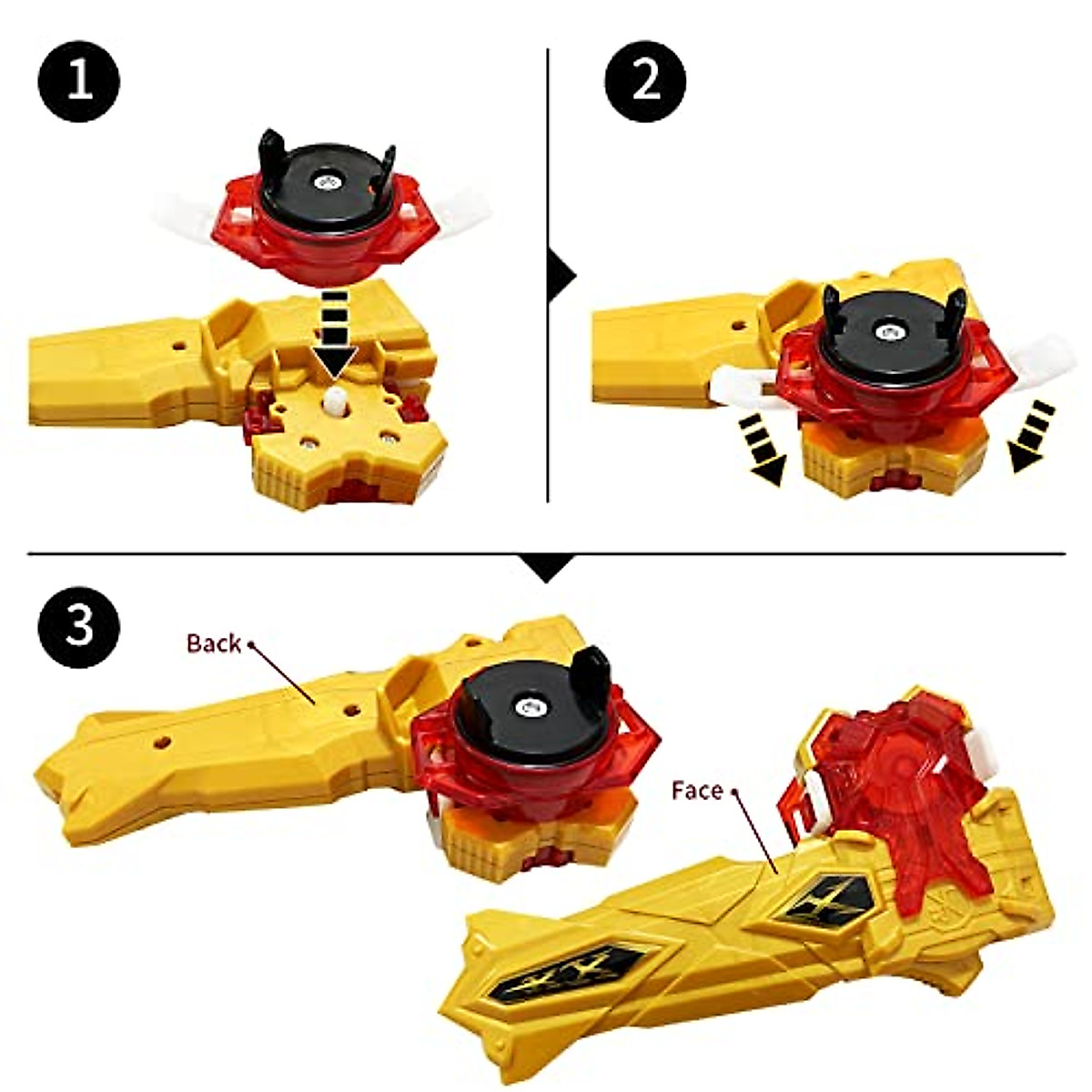 BeyBtatle Battling Top Burst Gyro Toy Set Combat Battling Game 10 Spinning Tops 1 St. Sword Ver Launcher + 2 bidirectional launchers with Portable Storage Box Gift for Kids Children Boys Ages 6+