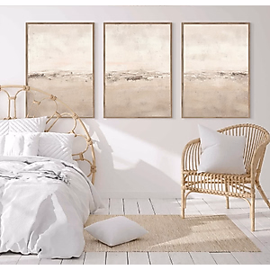 Baccone Beige Abstract Wall Art Set of 3 Neutral Canvas Wall Art Prints Boho Abstract Picture Modern Abstract Art Wall Decor Minimalist Artwork for Living Room Beroom Decor 16x24 Inch UNFRAMED