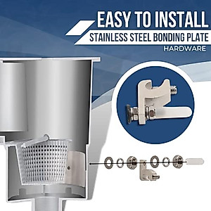 Above-Ground Pool Skimmer Water Bonding Plate Kit - Compliant Pool Water Equipotential Bonding