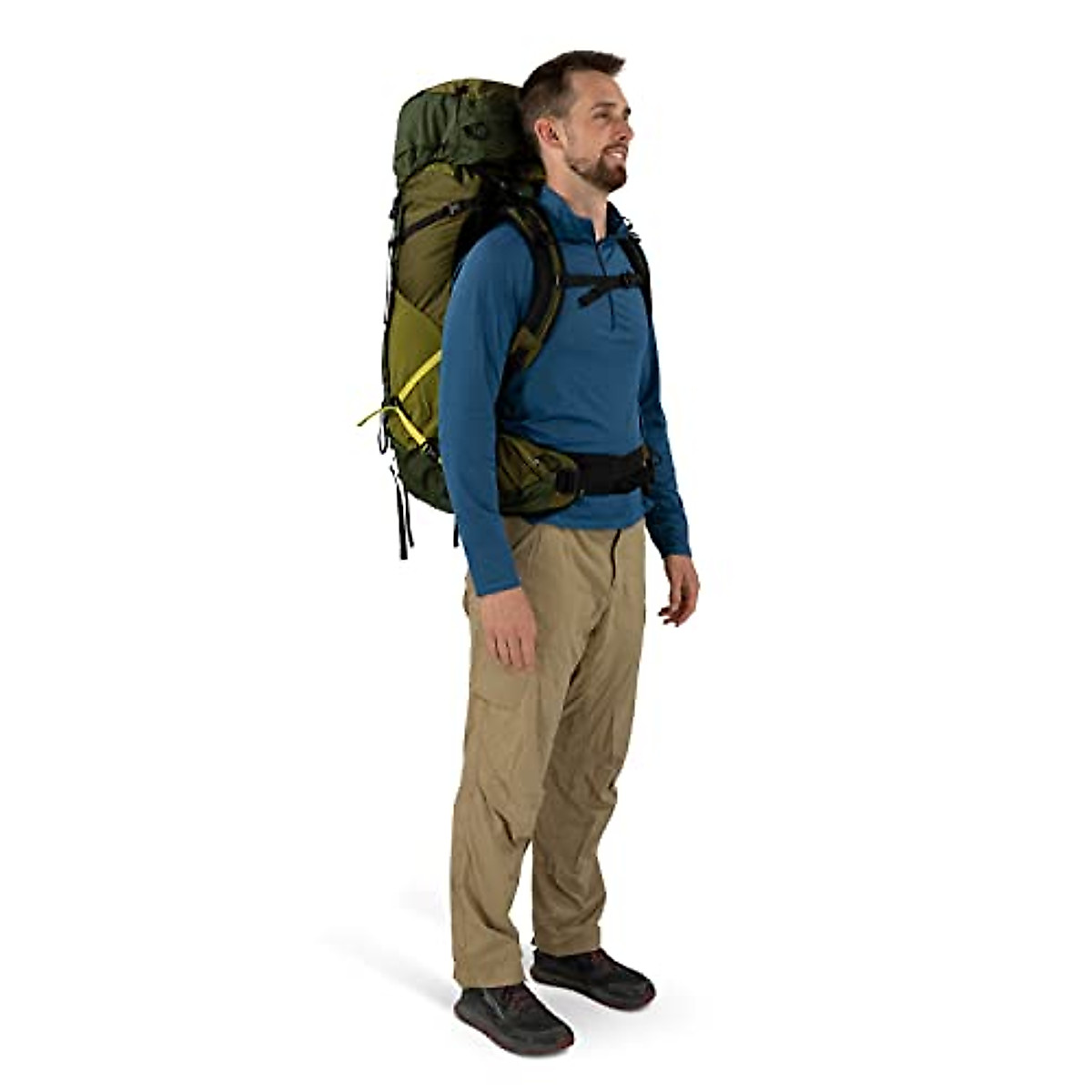 Osprey Atmos AG LT 50L Men's Backpacking Backpack, Night Shift/Scoria Blue, S/M