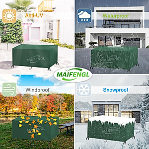 Garden Furniture Covers, Waterproof Patio Furniture Cover 420D Oxford Fabric Windproof Anti-UV Garden Table Covers, for Patio Outdoor-Green||132x61x87cm/52x24x34in