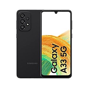 SAMSUNG A33 5G + 4G LTE (128GB+6GB) 6.4" 48MP Quad Camera Factory Unlocked (NOT Verizon Boost At&t Cricket Straight) SM-A336M/DSN (25W Charging Cube Bundle, Awesome Black)