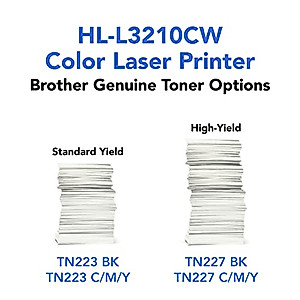 Brother HL-L3210CW Compact Digital Color Printer Providing Laser Printer Quality Results, Built-in Wireless, 250-sheet Paper Tray, 600 x 2400dpi, Works with Alexa, Bundle with Cefesfy Printer Cable