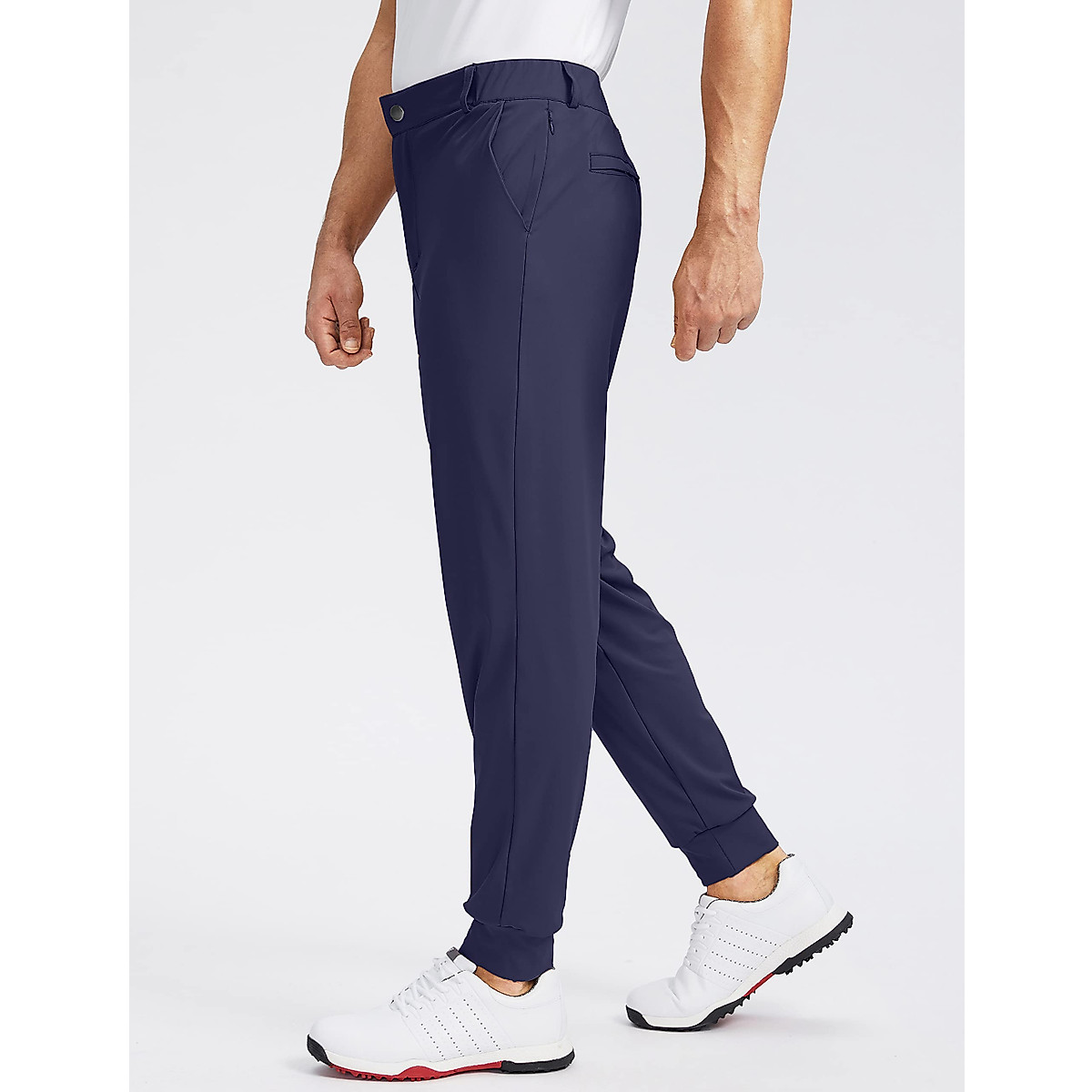 Soothfeel Men's Golf Joggers Pants with 5 Pockets Slim Fit Stretch Sweatpants Running Travel Dress Work Pants for Men(Navy, XXL
