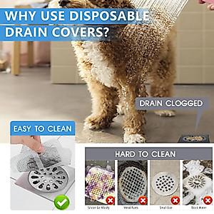 50Pcs Disposable Drain Hair Catcher Shower Drain Covers for Bathroom Sink Drain Strainer Bathtub Drain Protector, Gray