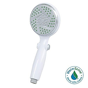 Carex Handheld Shower Head with Extra Long 84" Flexible Hose and Convenient Pause Function - Watersense Certified Handheld Shower Head with Hose with Oversized Spray Head - White