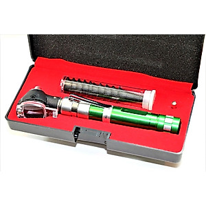 Premium 3.2V Pro Led Otoscope Set Fiber Optic with Hard Case Plus 1 Extra Bulb Cynamed