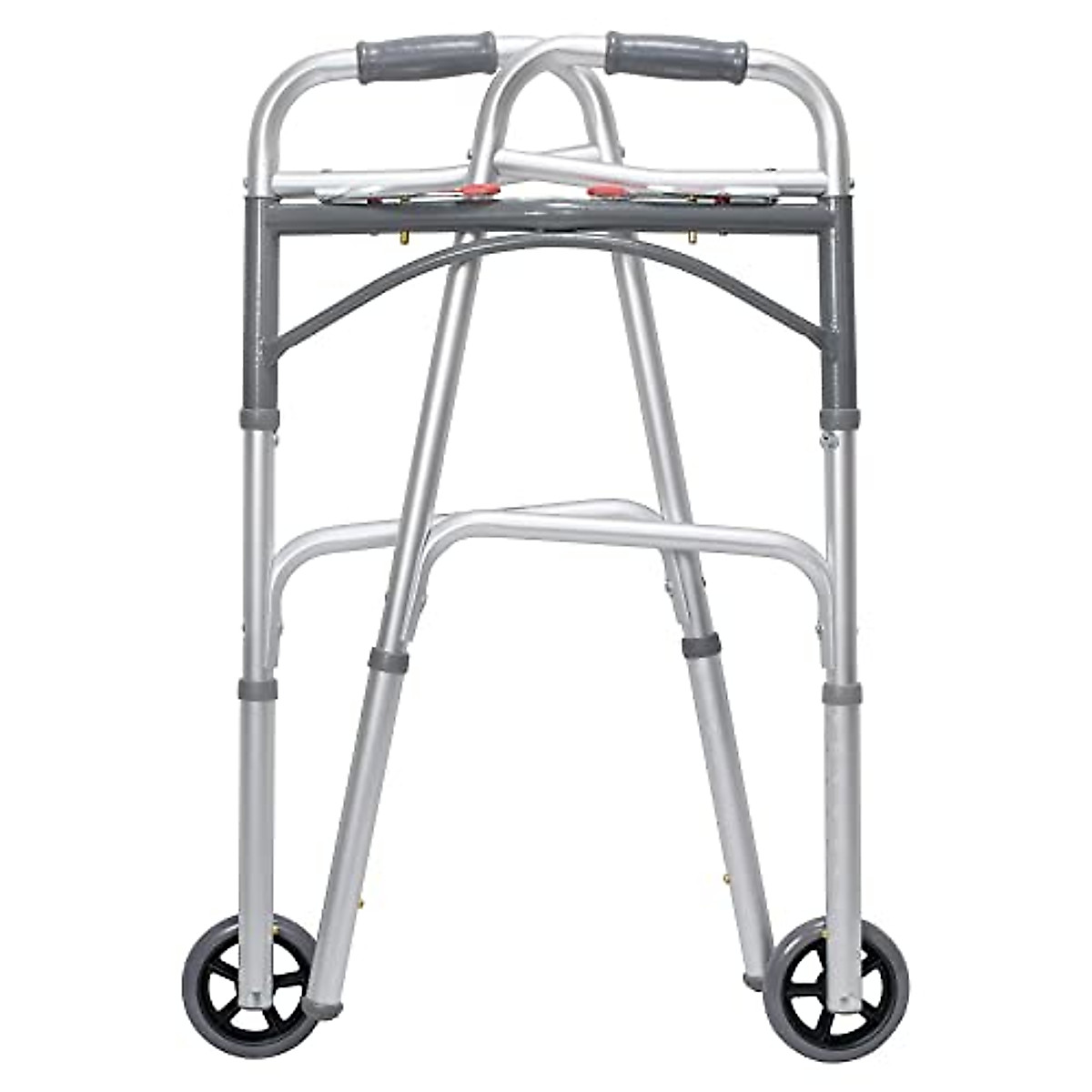 McKesson Folding Walkers with Wheels, Aluminum, 32 in to 39 in, 350 lbs Weight Capacity, 1 Count