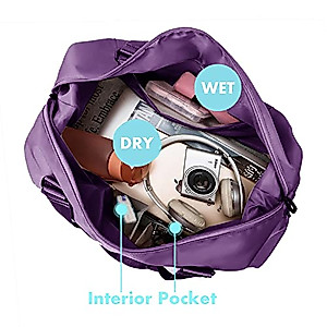 SMITH SURSEE Weenkender Bags for Women Men Travel Duffel Bag Sport Gym Bag with Wet Pocket Overnight Bag Carry on Bag for Airline Travel Tote Bags with Trolley Sleeve, Medium