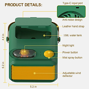 Portable Air Conditioner Fan, CEENFFO Personal Air Cooler 3-in-1 Mini Conditioner 3 Wind Speed, 3 Colors Desktop Air Conditioner with Handle for Home/Office/ Room/Outdoor