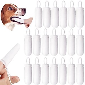 20 Pcs Microfiber Fingerbrush for Dogs Soft Finger Toothbrush Pet Dental Finger Brush for Dog Cat Teeth Cleaning Remove Plaque and Tartar