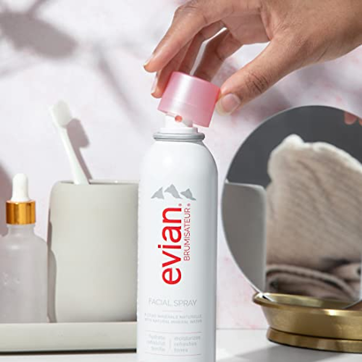 Evian Facial Spray, 5 oz Duo - Instantly Hydrate - Refresh Skin - Revive Makeup - Soothe Sensitivity - All Skin Types - French Alps Skincare