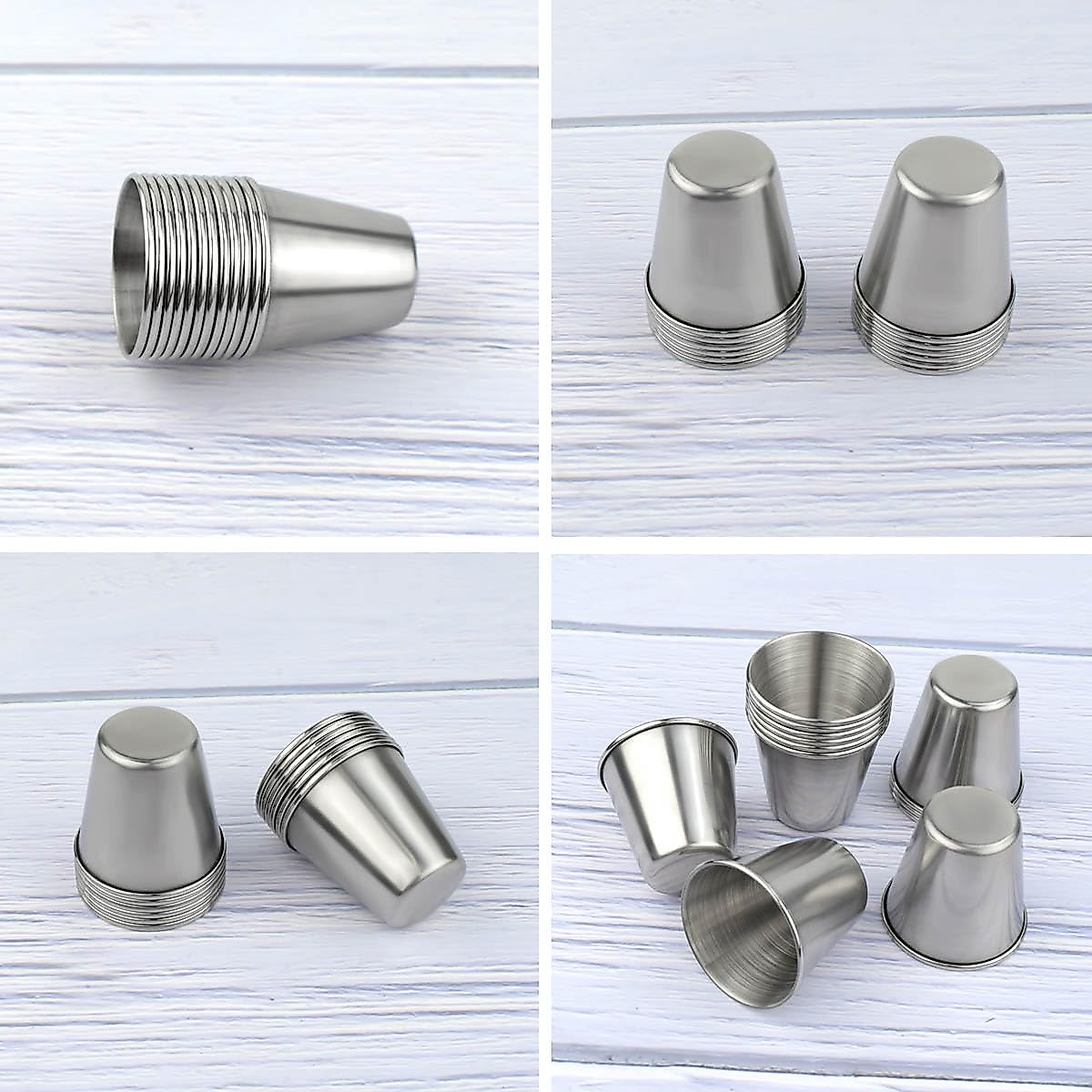 12 Pack Stainless Steel Shot Drinking Cups 1 Ounce Metal Shot Glasses Espresso Shot Cup Whiskey Shot Glass Drinking Tumbler for Wine Drinking Vessel for Home Bar Restaurant Travel Camping Party (30ml)