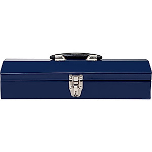 TCE ATB102U Torin 16" Hip Roof Style Portable Steel Tool Box with Metal Latch Closure, Blue