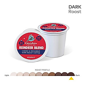 Caribou Coffee Reindeer Blend Coffee K Cups - Pack of 2 Boxes - 44 K Cups Total - 22 K Cups Per Box - Bulk Caribou Reindeer Blend Coffee - For Use in Keurig Coffee Makers