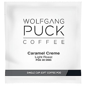 Wolfgang PuckCoffee, Caramel Cream, 9.5 Gram Soft Pods, 18 Count (Pack of 1)