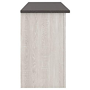 Signature Design by Ashley Dorrinson Farmhouse TV Stand with Fireplace Option, Fits TVs up to 58", Whitewash