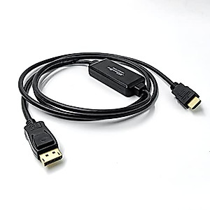 BolAAzuL Active 4K HDMI to Displayport 1.2 Converter Adapter Cable 6FT/1.8M, HDMI Source to DisplayPort Monitor Cable Unidirectional HDMI 1.4 Male to DP 1.2 Male -AHDPC