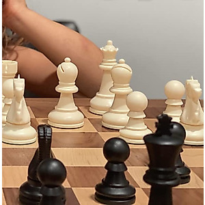 Bobby Fischer Ultimate Chess Pieces Set, Staunton Plastic Tournament Chess Set -Extra Queens, Triple Weighted