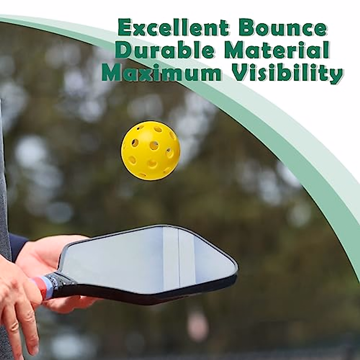 SHALLWE Pickleball Balls, Outdoor Pickleball Balls 6/12 Pack, Meets USAPA Standards Pickleball Outside 40 Holes, Yellow Pickle Balls with Portable Mesh Bag