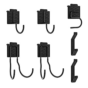 TORACK 7PCS Shelving Hooks for Keyhole Shelving Units, Metal Shelving Hook Organizer Kit for Tools, Cords, Hoses, Bags, etc., No Drilling No Holes