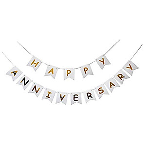 ZoZac Happy Anniversary Banner Anniversary Decorations for wedding Birthday Party
