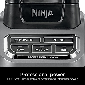 Ninja BL610 Professional 72 Oz Countertop Blender with 1000-Watt Base and Total Crushing Technology for Smoothies, Ice and Frozen Fruit, Black, 9.5 in L x 7.5 in W x 17 in H