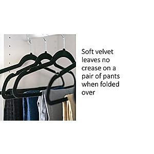 Method Mod Premium Velvet Hangers | Ultra Slim, Non-Slip, Durable Clothes Hanger, Coat Hanger, and Pants Hangers with 360 Degree Swivel Hook | Black Hangers 50 Pack