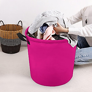 Large Laundry Hamper, Hot Pink Chic Square Laundry Basket Collapsible & Waterproof Storage Basket for College Dorm, Family Essentials