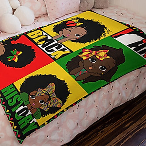HawSkgFub Baby Toddler Girl I Am Black History African American Juneteenth Blanket Nursery Inspirational Afro Melanin Flannel Fleece Swaddling Blankets Soft Lightweight Newborn Kids Crib Bedding 30x40