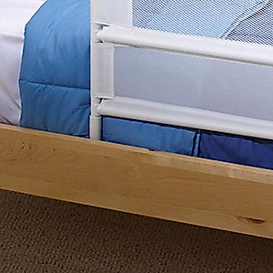 KidCo Double Pack Mesh and Steel Telescopic Toddler Child Bed Rail Guard 39 Inches Long for Twin, Double, Full Size Queen, and King Mattress, White
