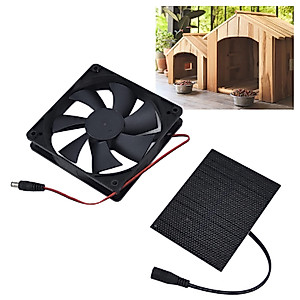 Solar Panel Powered Fan, 3.5W Waterproof Automatic Control Energy Efficiency Exhaust Fan Mini Solar Fan Car Fan Ventilation Equipment Ventilator for Pets Greenhouse Motorhome House Chicken House