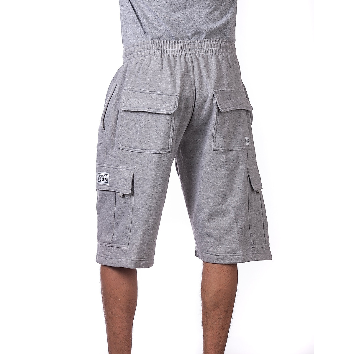Pro Club Men's Fleece Cargo Short, Heather Gray, 3X-Large