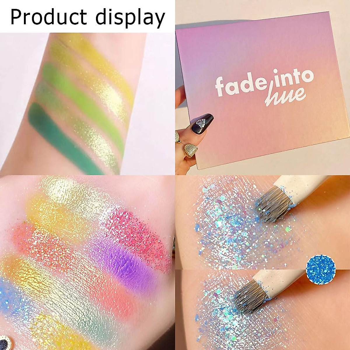 30 Colors Glitter Glittery Shimmery Magic Eyeshadow Makeup Palette Pallet, Glitter Shimmer Matte Colors Blue Green Red Purple Yellow Sparkle Glitter Gel Glue Makeup Eyeshadow Palettes Pallet (30 Colors)