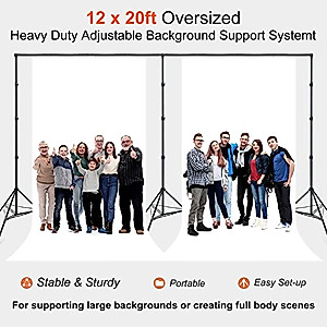 LINCO Lincostore 12x20 feet Heavy Duty Photography Backdrop Stand Background Support System Kit 4169H