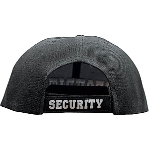 mens Security Hat Baseball Ball Cap Black Embroidered Adjustable 100% Cotton