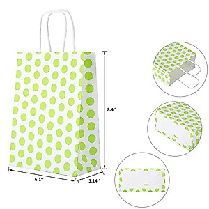Ronvir Gift Bags 50Pcs Small Party Favor Bags 8.4 x 6.1 x 3.14 Inch Polka Dots Gift Bags 5 Colors Paper Gift Bags With Handles For Birthday, Party Favor, Goodie, Business