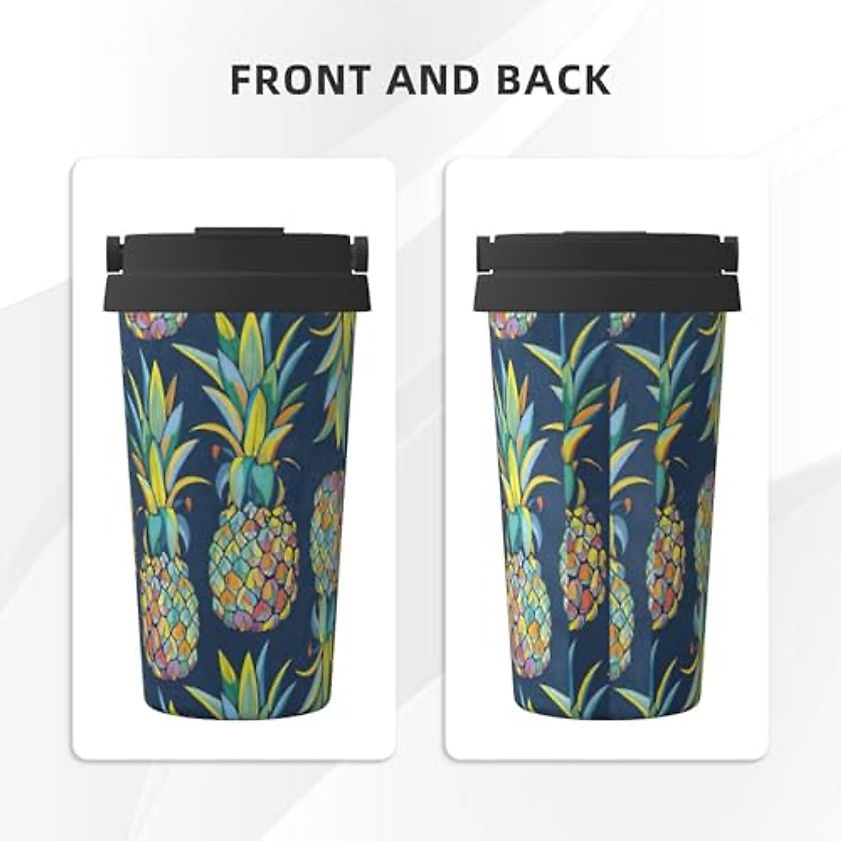 WANGXUEE Tropical Fruit Pineapple Print 500ml Stainless Steel Travel Tumbler Double Wall Vacuum Insulated Coffee Mug