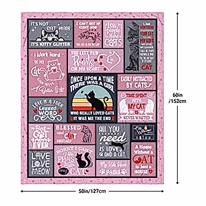 Cat Gifts for Cat Lovers, Cat Lover Gifts for Women, Gifts for Cat Lovers Blanket 60" X 50", Cat Lover Gifts, Cat Lover Gifts for Girls, Cat Mom Gifts for Women, Cat Gift Ideas for Birthday Christmas