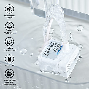 JEERAMIA Replacement Pump for 3L/101oz and 85oz/2.5L Cat Water Fountain Pet Water Dispenser, Ultra Quiet Long Lifespan Cat Fountain Pump